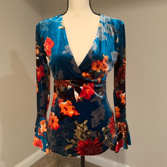 VENUS | Tops | Form Fitting Multi Color Floral Design Top From Venus ...